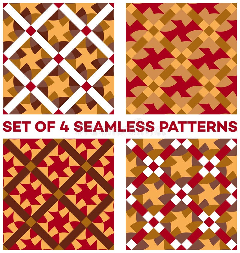 Set of 4 Contemporary Geometric Seamless Patterns with Different ...
