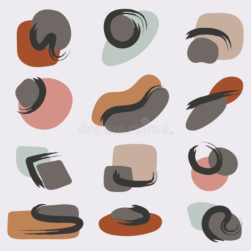 A Set Contemporary Graphics Shapes Stock Vector - Illustration of ...