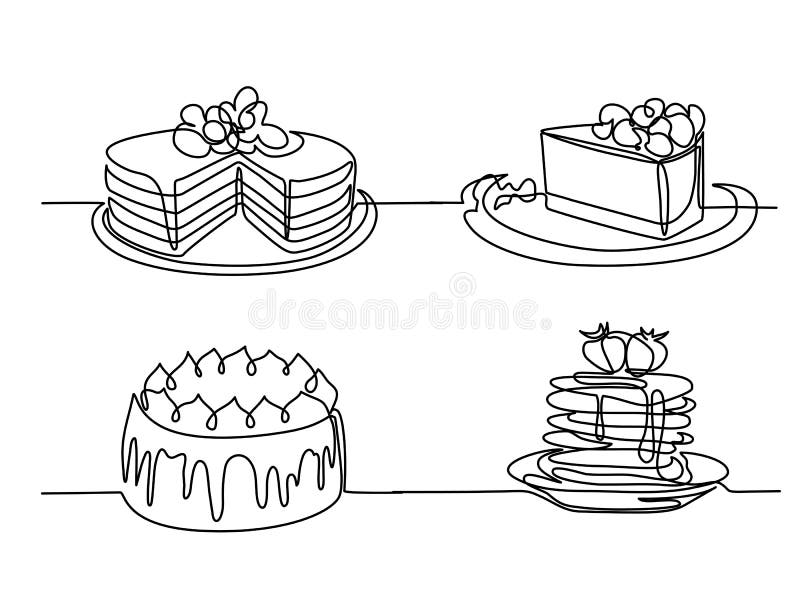 Cake Continuous Line Art Stock Illustrations – 499 Cake Continuous Line ...