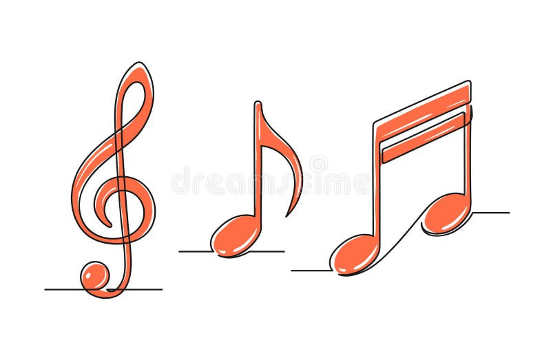 Musical Notes One Line Stock Illustrations – 137 Musical Notes One Line ...