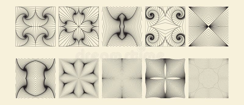 Set of Continuous Opart Artwork Backdrops Stock Vector - Illustration ...