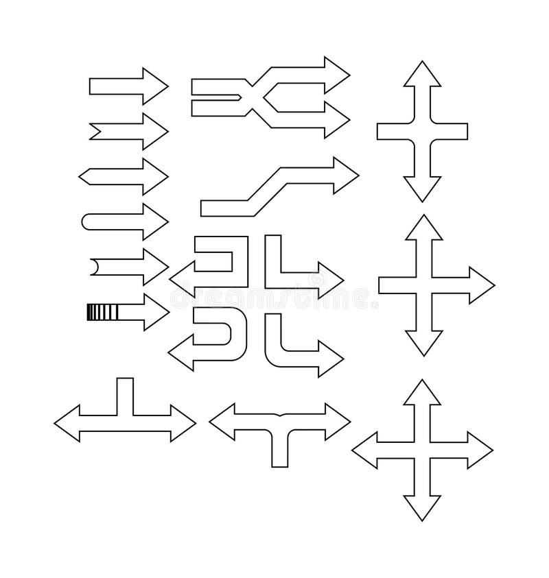 Arrows of different types. stock illustration. Illustration of arrows ...