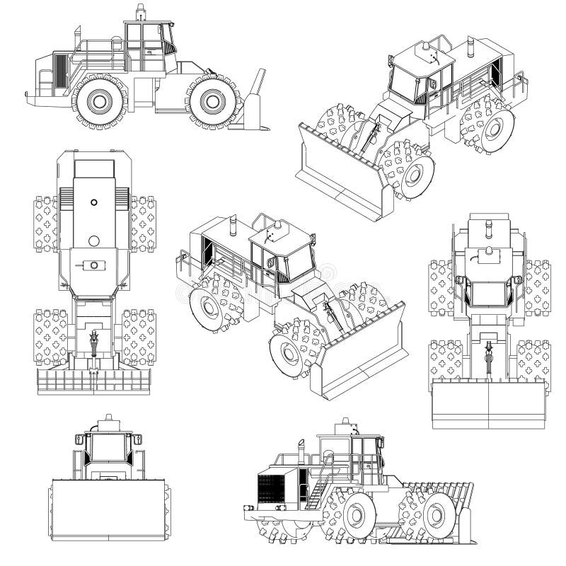 Construction Vehicles Blueprint Stock Illustrations – 52 Construction ...