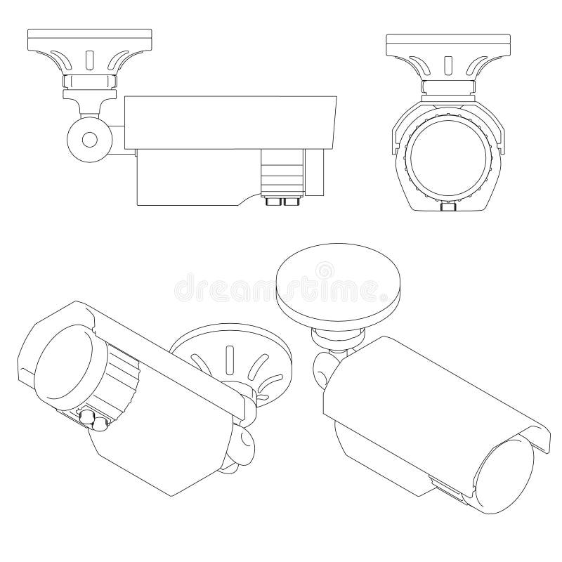 Cctv Camera Side View Stock Illustrations – 127 Cctv Camera Side View ...