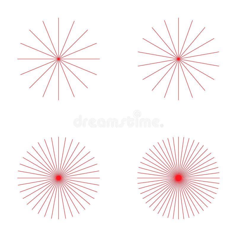 Set of Converging Radiating Lines Burst Icon, Geometric Sunburst ...