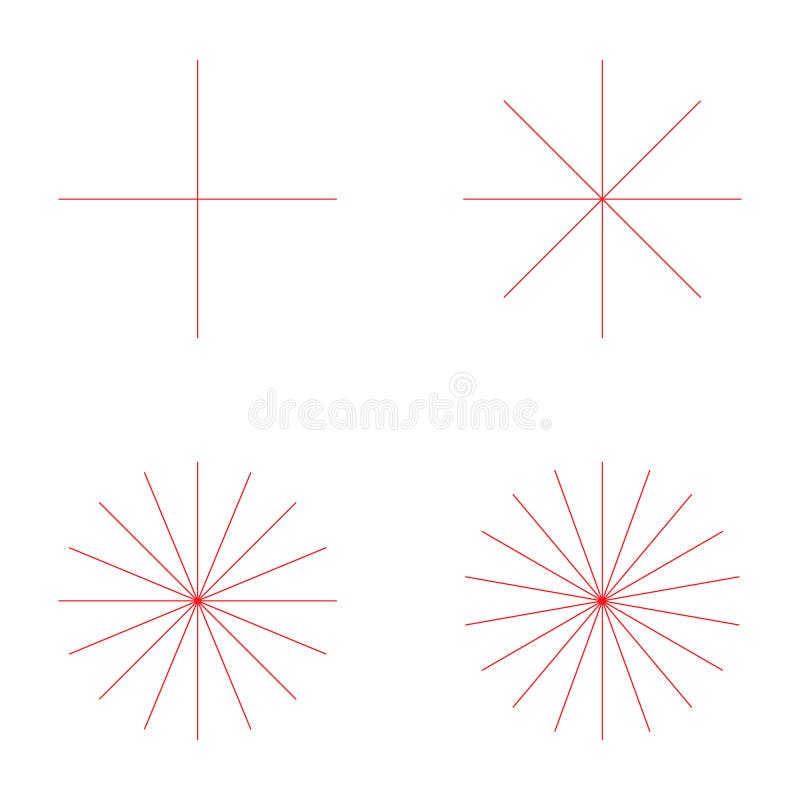 Set of Converging Radiating Lines Burst Icon, Geometric Sunburst ...