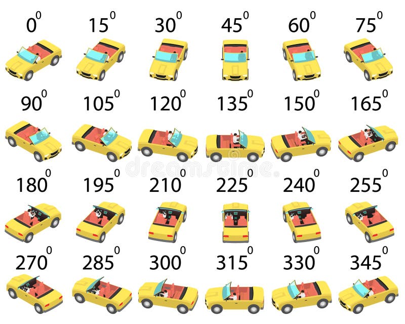 Animation of the Rotation of the Car in Isometric View. Stock Vector ...