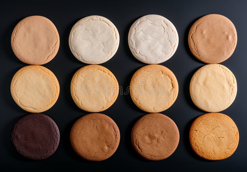 Set of Cookies, Different Type of Round Biscuits Top View Stock ...