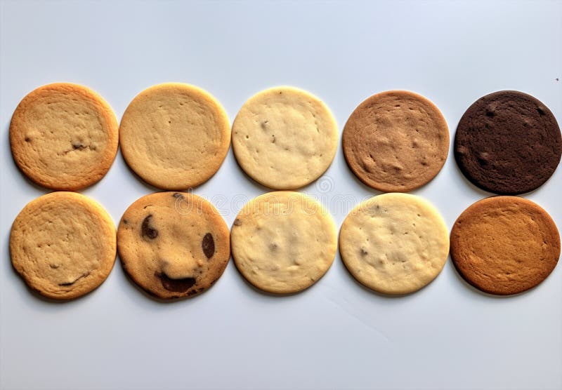 Set of Cookies, Different Type of Round Biscuits Top View Stock ...