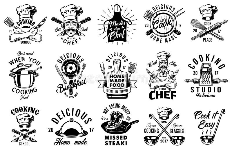 Vintage cooking logo stock vector. Illustration of sticker - 117197480
