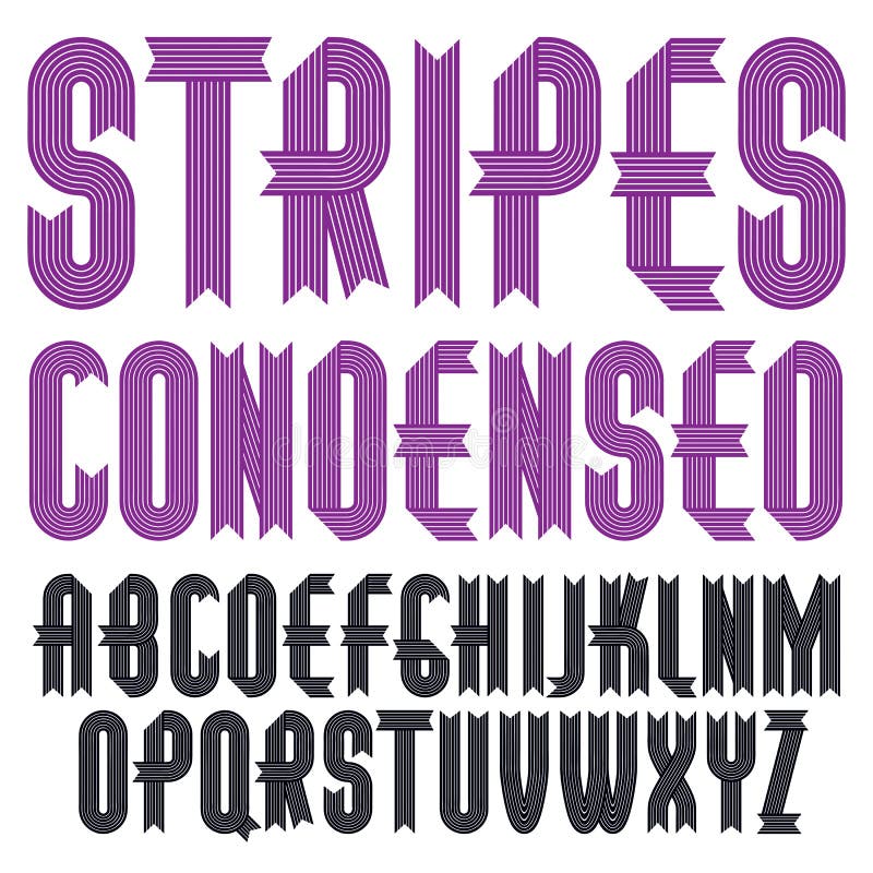 Set of Cool Vector Condensed Upper Case English Alphabet Letters Stock ...