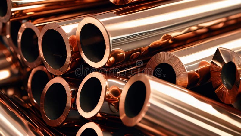 Set of copper pipes lying stock footage. Video of manufacturing - 316674894