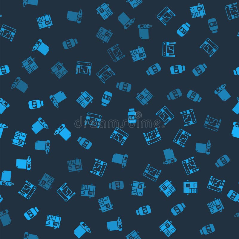 Set Copy Machine, Plotter, Printer Ink Bottle and Roll of Paper on ...