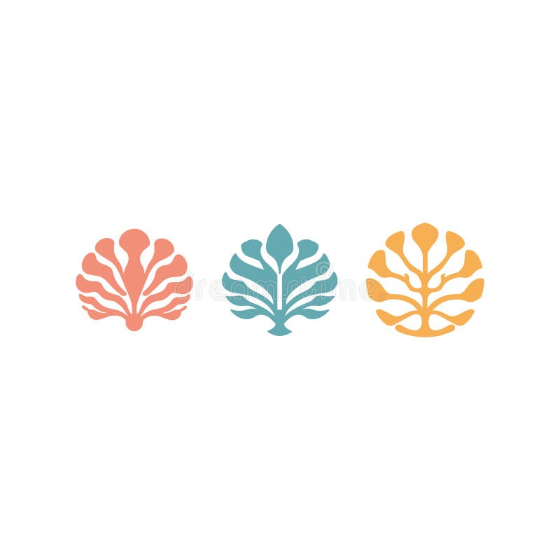 Set of coral vector icons stock vector. Illustration of graphic - 298289911