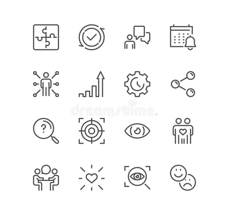 Set of Core Values Related Icons. Stock Vector - Illustration of ...