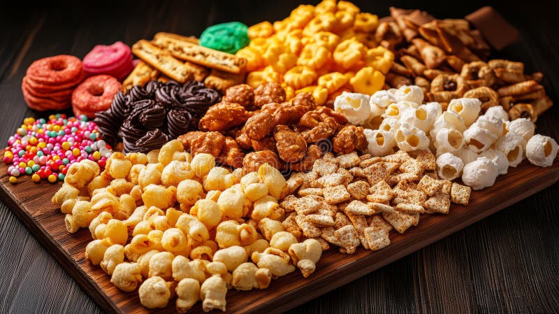 Set Corn Flakes Various Sweets Wooden Board Stock Photos - Free ...