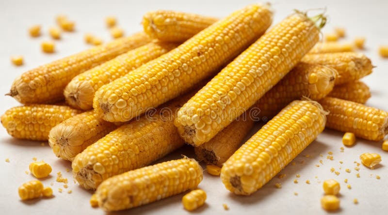 Set of Corn Sticks on a White Background. the Form of Top Stock ...