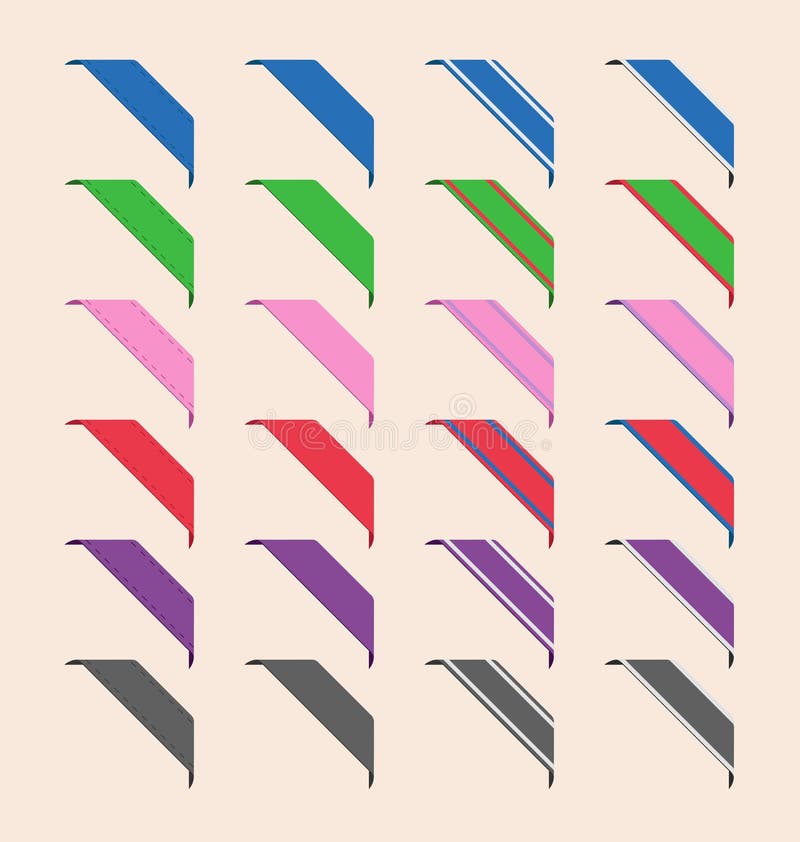 Set of corner ribbons stock vector. Illustration of brochure - 86545211