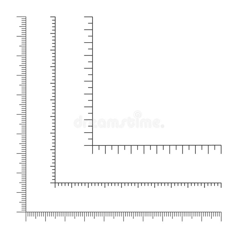 Set of Corner Ruler Templates. GraphIc Measuring Tool Scales with ...