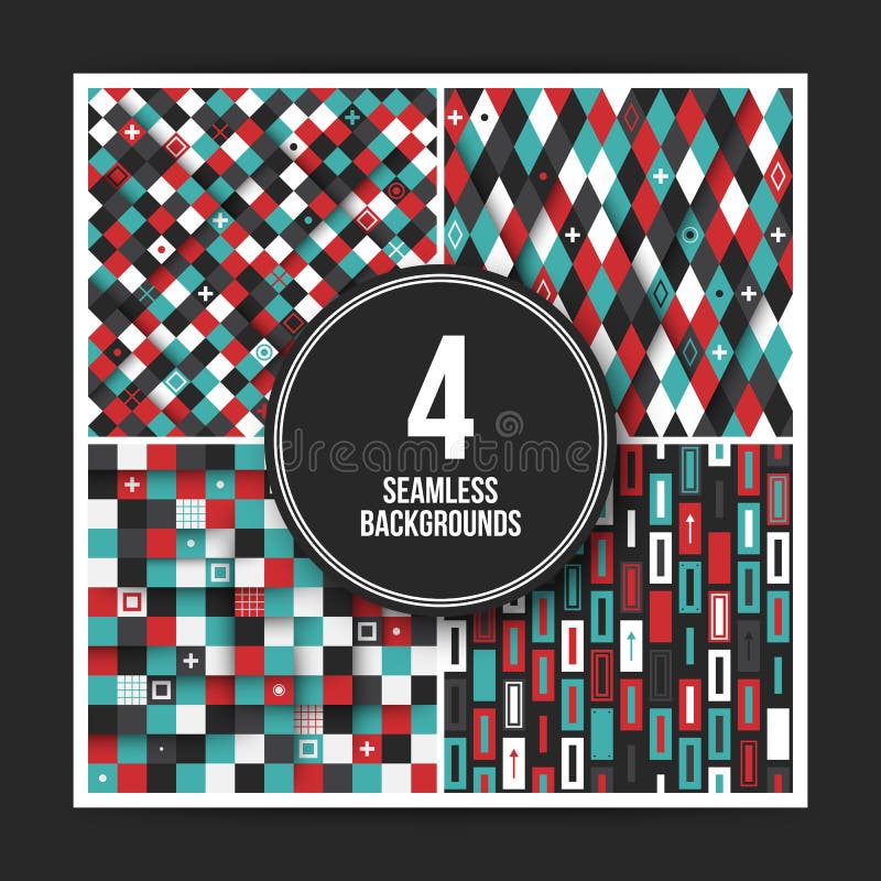 Set of 8 Corporate Patterns with Simple Geometric Elements Stock Vector ...