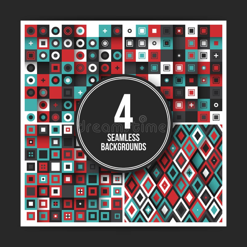 Set of 4 Corporate Patterns with Simple Geometric Elements Stock Vector ...