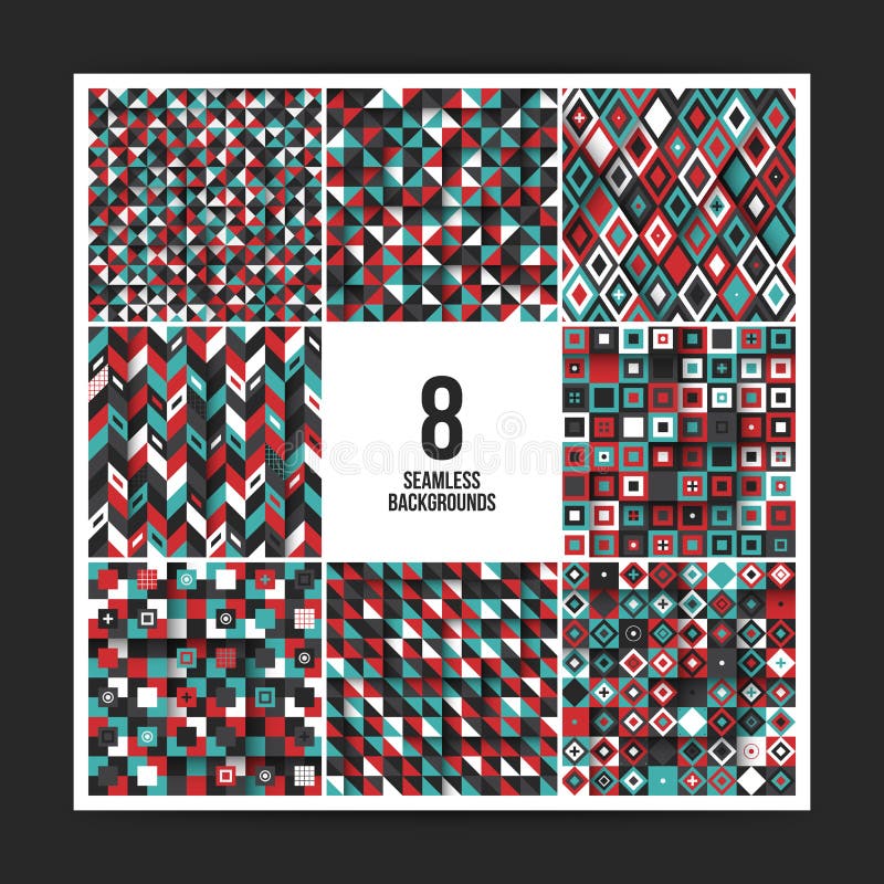 Set of 4 Corporate Patterns with Simple Geometric Elements Stock Vector ...