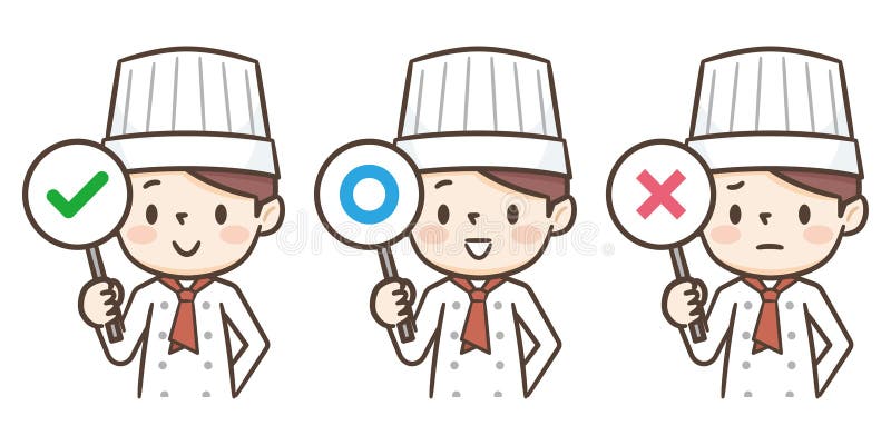 Set of Correct and Incorrect Answers for the Cook Stock Vector ...