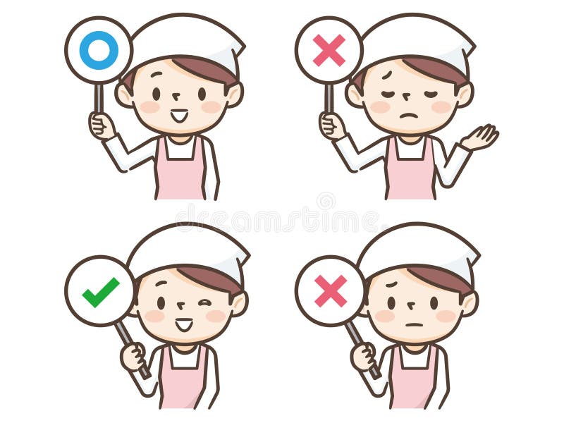 Set of Correct and Incorrect Answers for the Cook Stock Vector ...