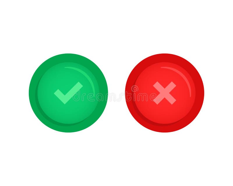 Set of Correct or Incorrect Button Stock Vector - Illustration of close ...