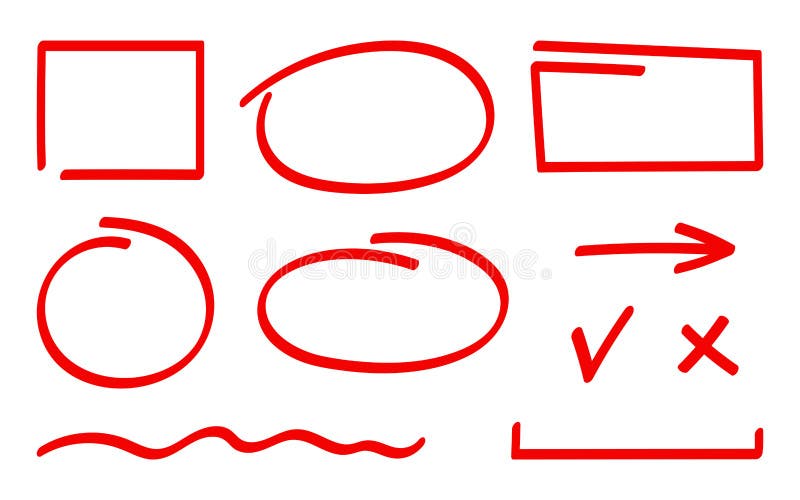 Set of Correction and Highlight Elements. Vector Illustration Stock ...