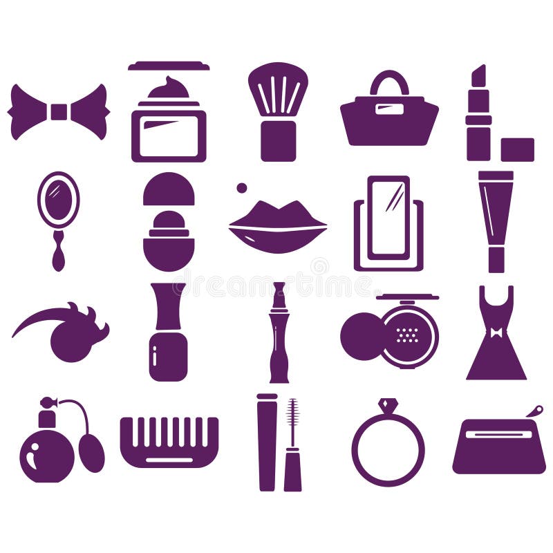 Set of Cosmetic Icons. Vector Illustration Decorative Background Design ...