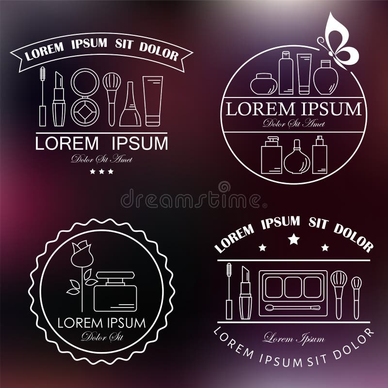 Set of Cosmetic and Makeup Labels Stock Vector - Illustration of female ...
