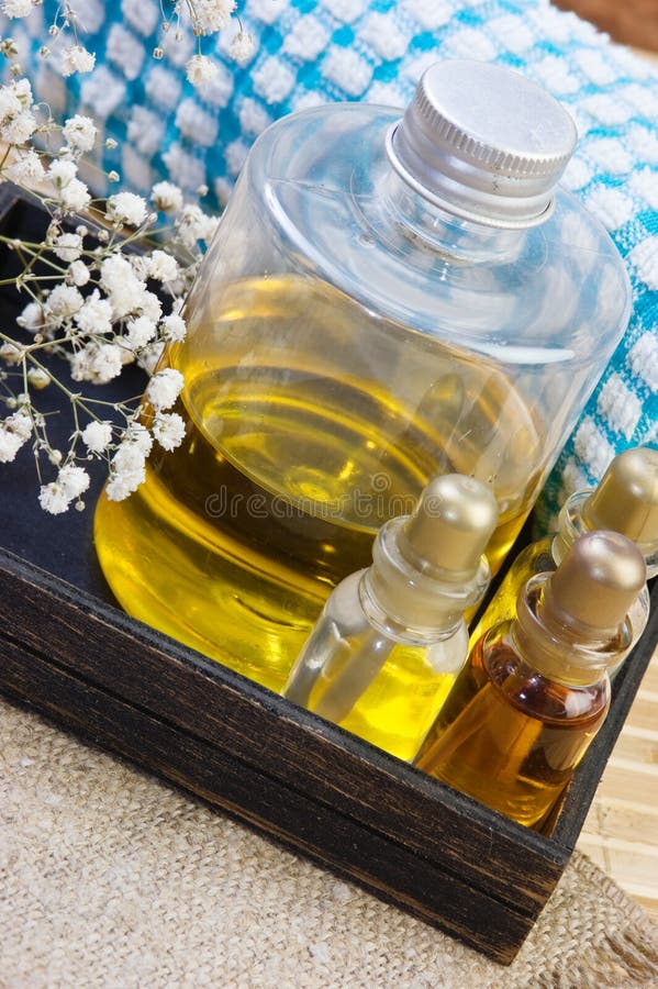 Set of Cosmetic Oils for a SPA Stock Image - Image of concept, healthy ...