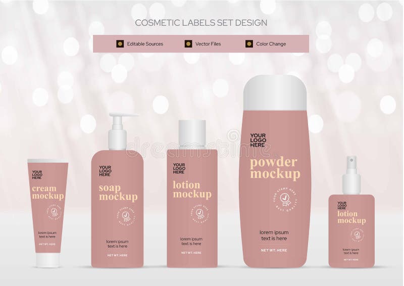 Set of Cosmetic Packaging with Label Design, Cosmetic Package for Cream ...