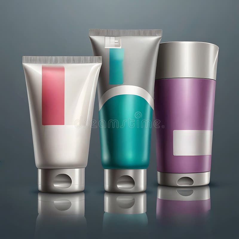 Set of cosmetic products stock illustration. Illustration of paint ...