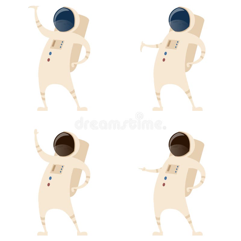 Set of cosmonauts stock vector. Illustration of cosmos - 64275337