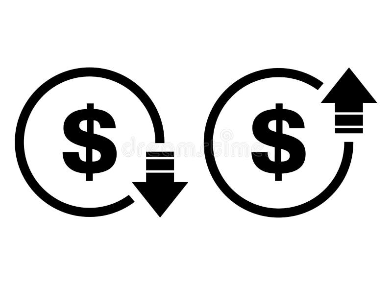 Cost Symbol Dollar Increase Icon. Vector Symbol Image Isolated on ...