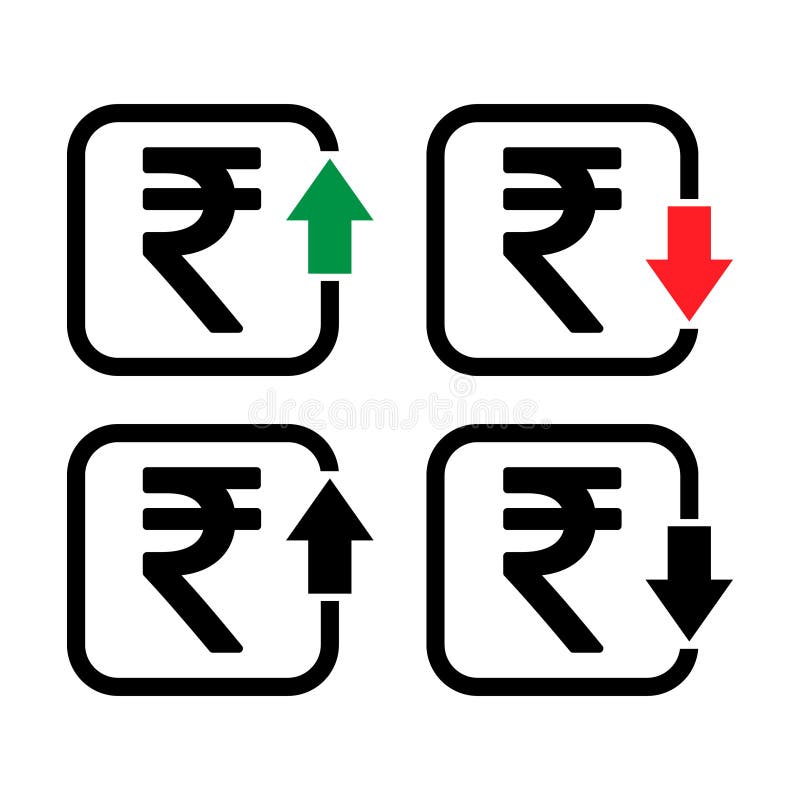 Rupee High Symbol, Cost Increase Icon. Growth Profit Bussiness Sign ...