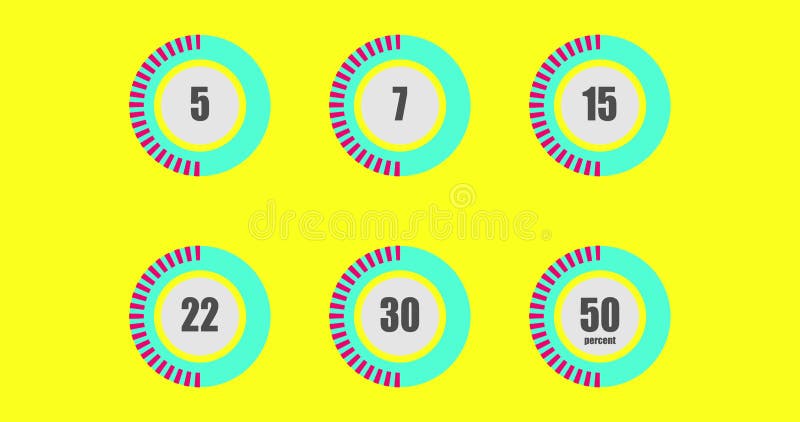 Set of Countdown Timer from 10, 15, 30, 45, and 60 To 0 Seconds. Modern ...