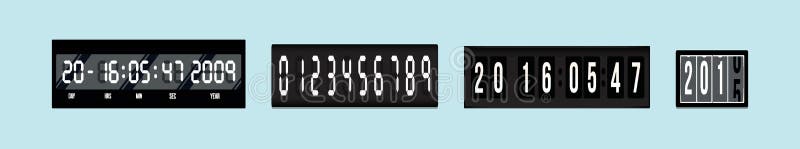 Set of Counter with Numbers Cartoon Icon Design Template with Various ...