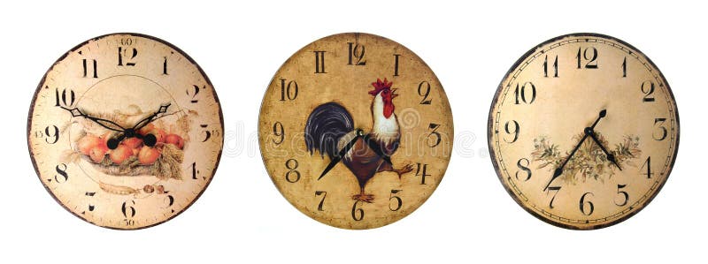 Set of Country Style Clocks Stock Photo - Image of icon, black: 23463434