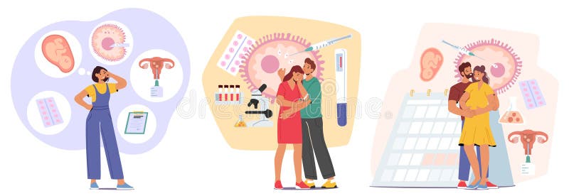 Set Couples Deep in Thought about Artificial Insemination, a Process of ...