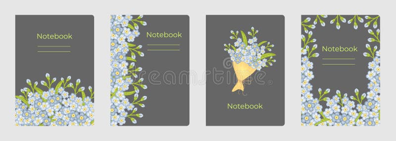 Set of Cover Designs for Notebook, Notepad, Book, Catalog with Forget ...