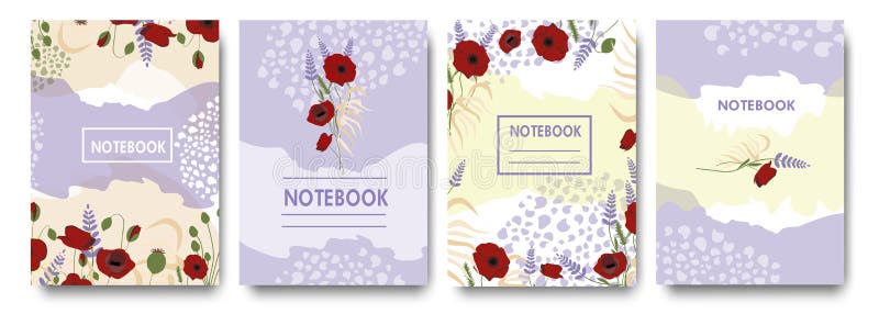 Set of Cover Designs for Notebook, Notepad, Poster or Banner ...
