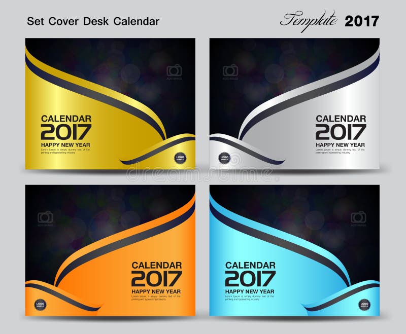 Set Cover Desk Calendar 2017 Year Template Design, Cover Design, Cover ...
