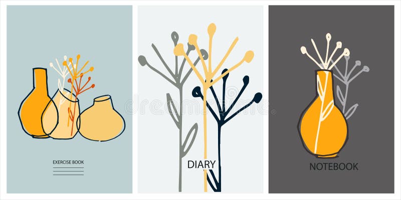 Set of Cover Page Templates Based on Creative Images. Headers Isolated ...