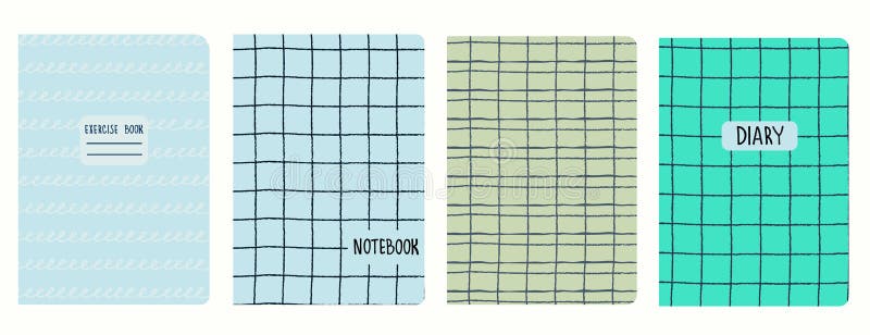 Set of Cover Page Templates Based on Grid Seamless Patterns, Spiral ...