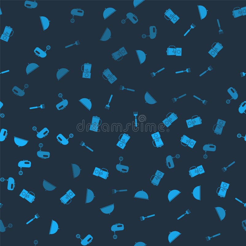 Set Covered with Tray, Blender, Fork and Electric Mixer on Seamless ...