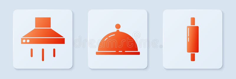 Set Covered with Tray of Food, Kitchen Extractor Fan and Rolling Pin ...