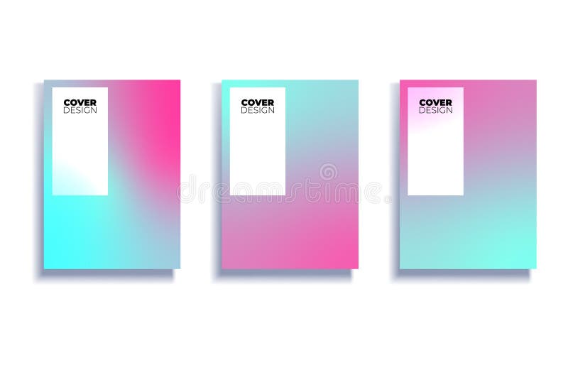Set of Covers Design Templates with Vibrant Gradient Background. Trendy ...